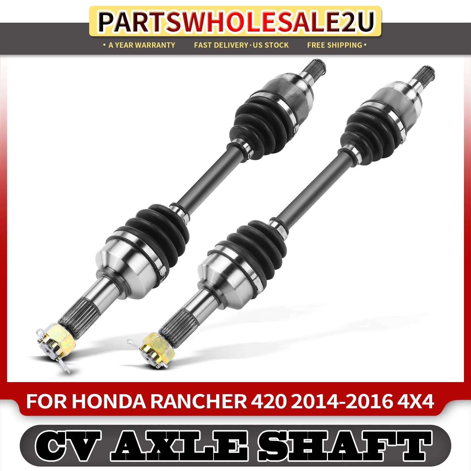 2x Front Left & Right Side CV Axle Assembly for Honda Rancher 420 2014 ...