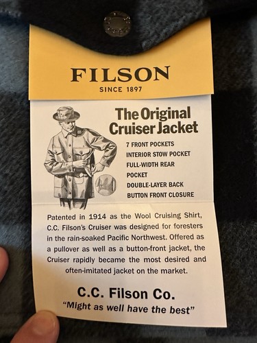 Filson Chris Stapleton Signature Mackinaw Cruiser, M, NWT, #20291528 | eBay