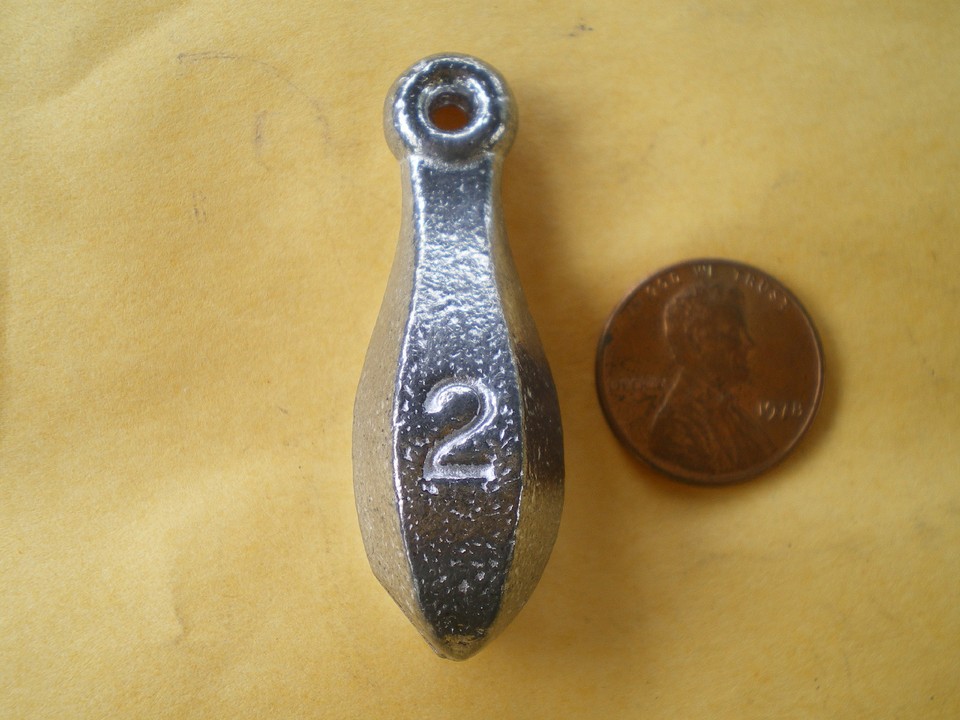 100 PCS. BANK SINKERS 2, 1-1/2, 1, 7/8 OZ. 25 EACH SIZE G/QUALITY F/DO ...