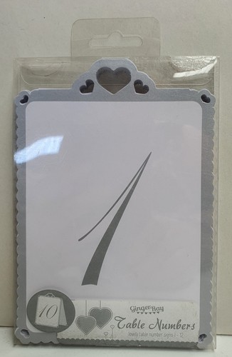 Ginger Ray Wedding Love Struck Card Table Numbers 1-12 LS-709 10.8cm x ...