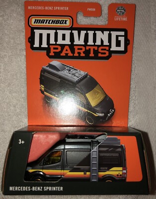 MATCHBOX MOVING PARTS Black w/ Pin Stripes Mercedes-Benz Sprinter Van ...