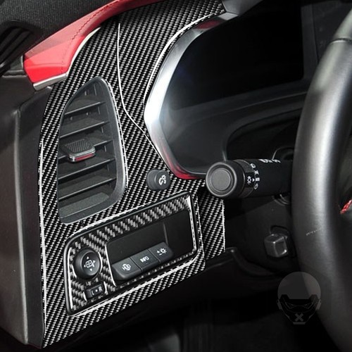16Pcs Carbon Fiber Instrument Cluster Frame Trim For Chevrolet Corvette ...