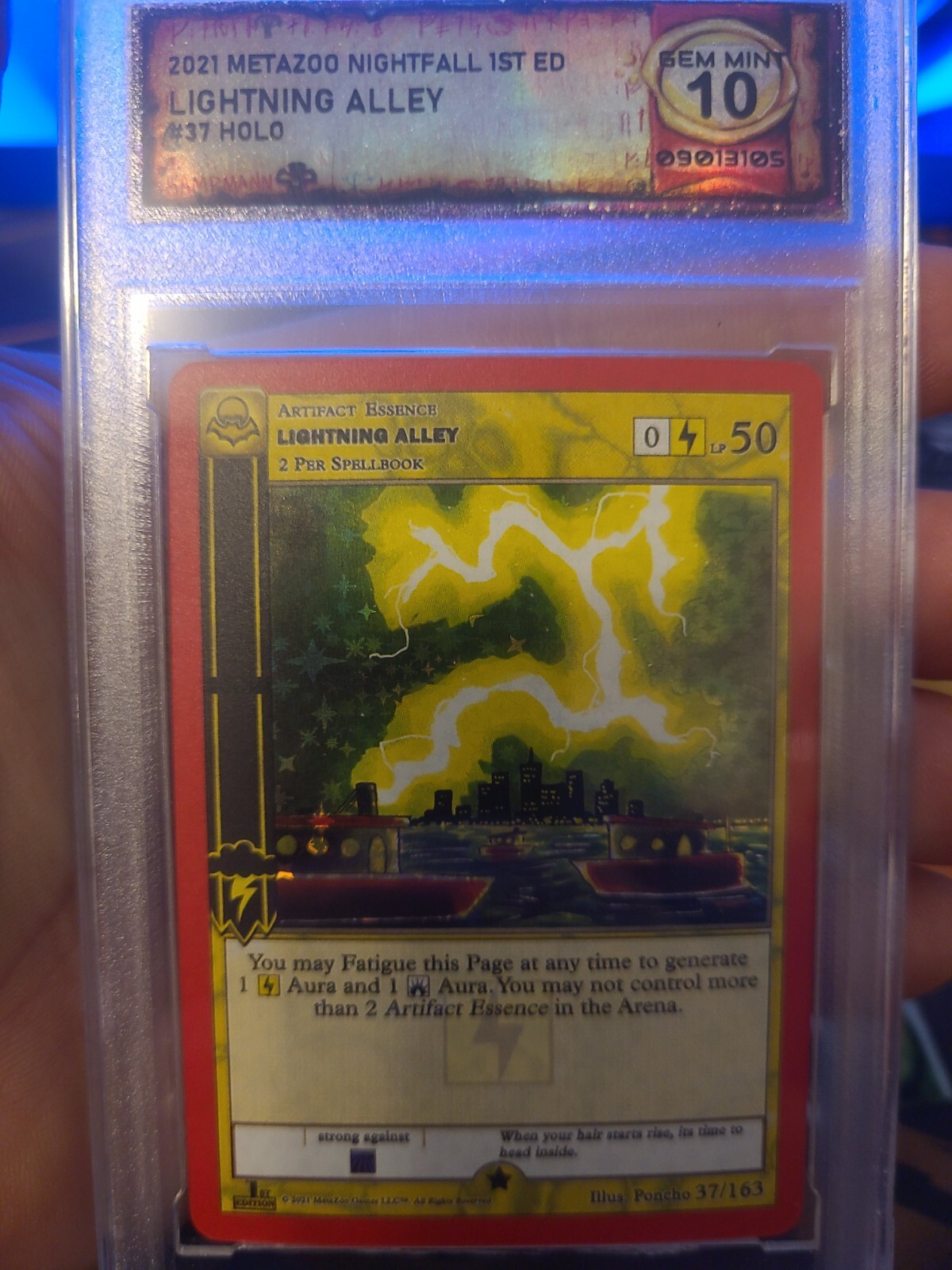 MetaZoo 1st Edition "Lightning Alley" 37 Nightfall Holo PSA 10 GEM Low ...