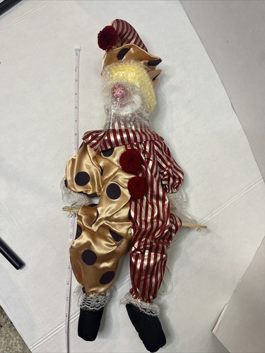 Circus Clown String Puppet Marionette On Swing Porcelain 20 Inches Tall ...