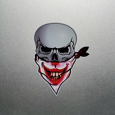 Scary Evil Clown Face Bandana Skull Vinyl Sticker Decal For Car ...