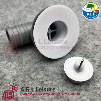 Caravan, Motorhome 3/4" 20mm Angled Sink / Basin Waste & Plug 20mm 3/4 ...