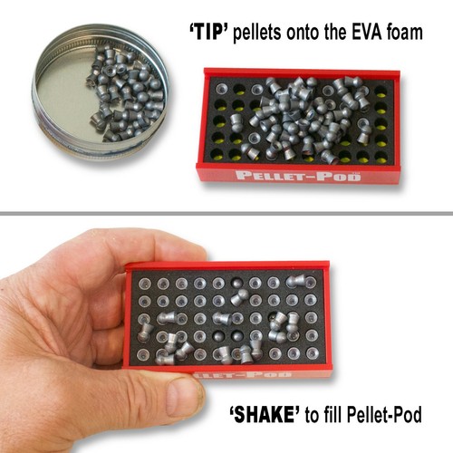 PELLET-POD - Airgun Pellet Holder Case Box Pouch Bag - .177, .22 &.25 ...