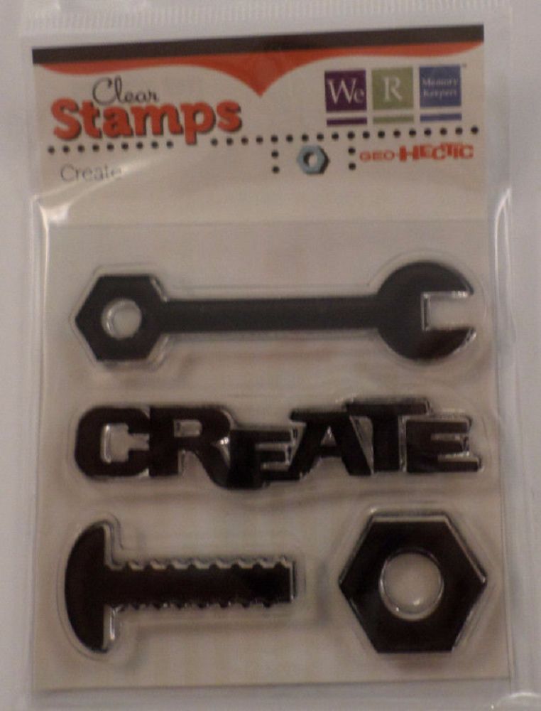 Clear Stamps Create Tools Wrench Screw Cling Rubber Stamp Set | eBay