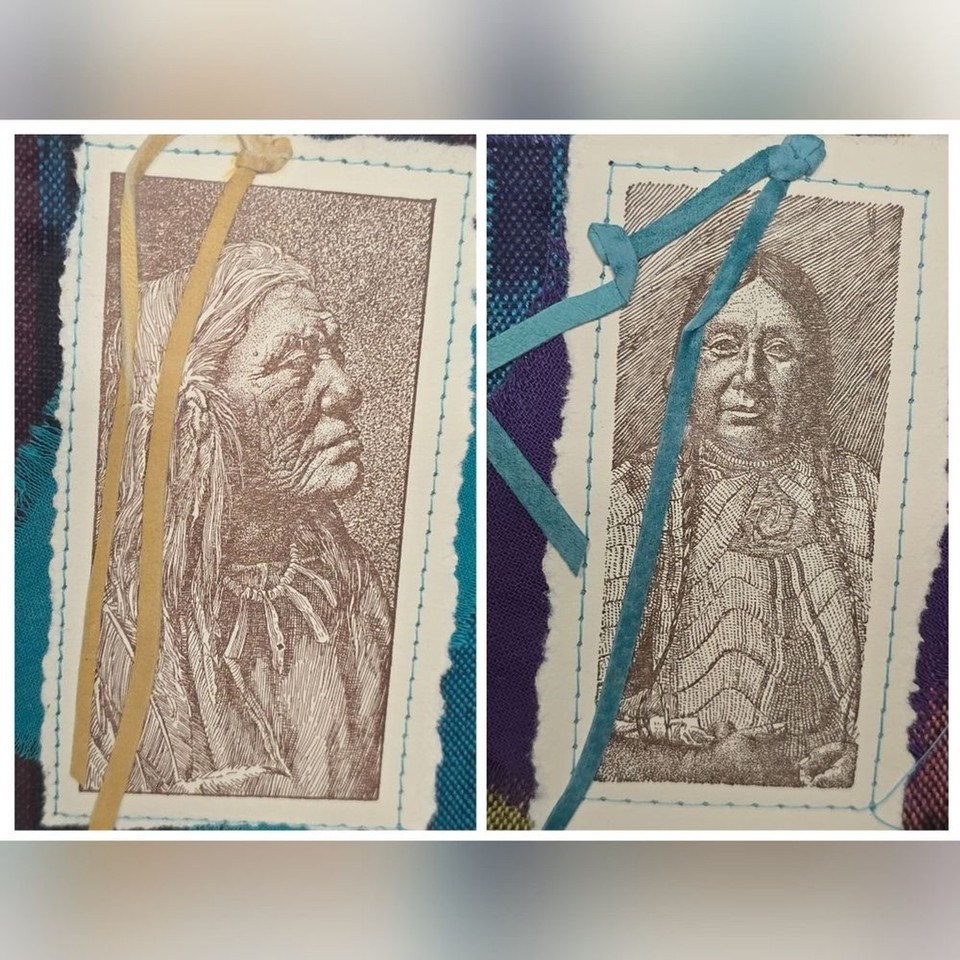 Native American Engraving With Textural Materials Framed Art Set By ...