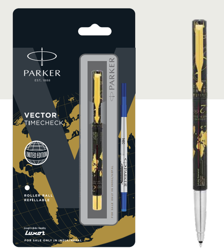 Parker Vector Timecheck Roller Ball Pen Gold Trim (Pack Of 3) | eBay
