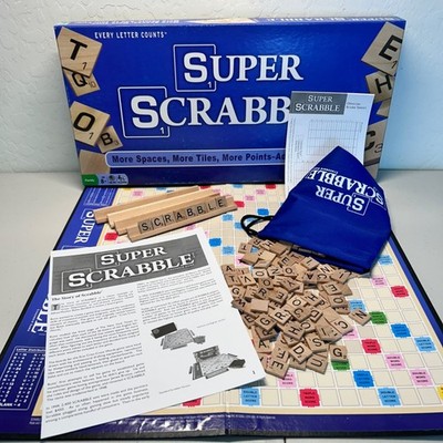 Super Scrabble Board Game Expanded Edition 2014 200 Tiles Complete Fun ...