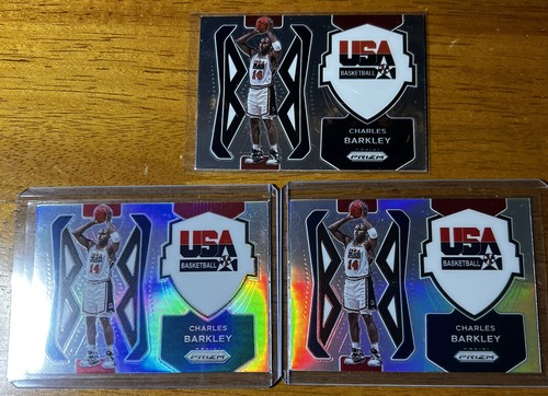 Charles Barkley Lot of 3 USA Basketball Inserts 2021 Prizm Phoenix Suns ...