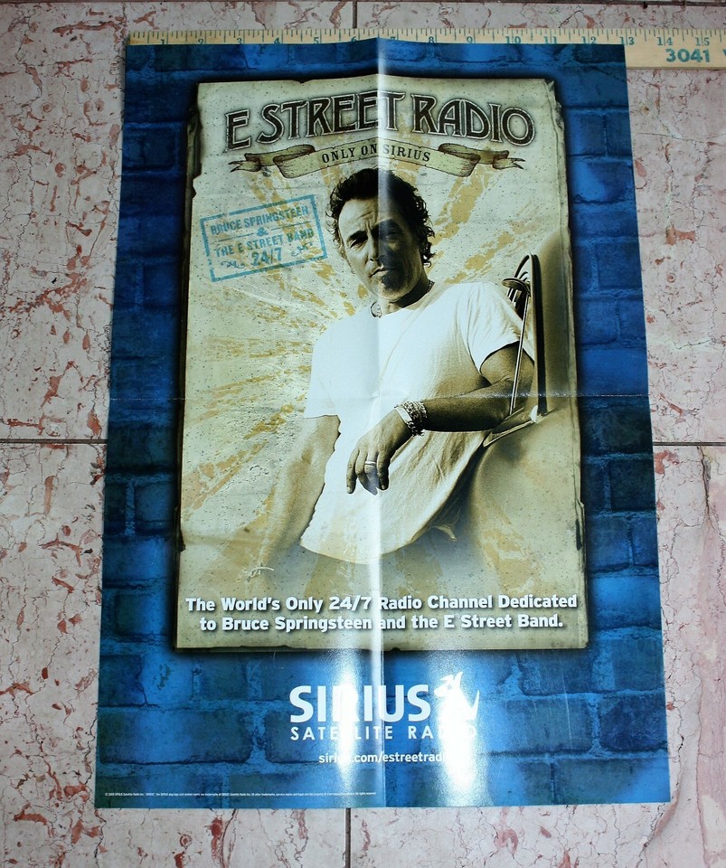 BRUCE SPRINGSTEEN, Rare POSTER, FOLDED, Sirius Radio, Bruce Springsteen ...
