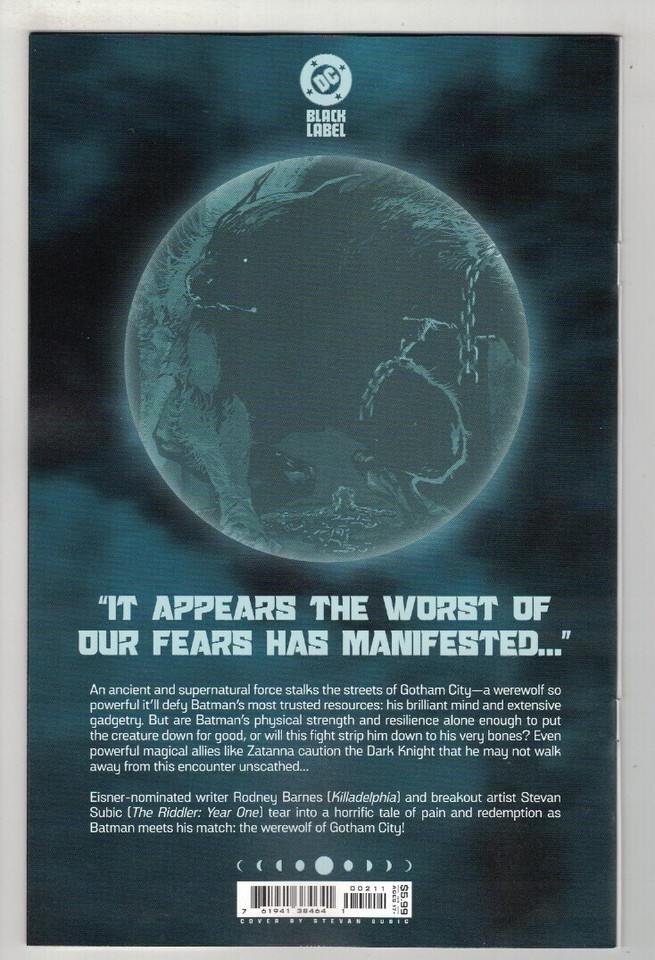 BATMAN: FULL MOON #2 - STEVAN SUBIC GLOW-IN-THE-DARK MAIN COVER - DC ...