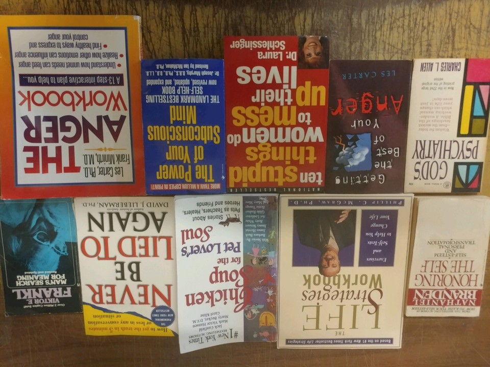 Lot of 10 PSYCHOLOGY SELF HELP ESTEEM THERAPY RECOVERY INSPIRE Book MIX ...
