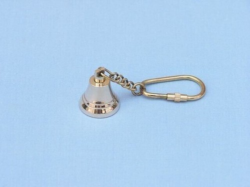 Handmade 4" Solid Brass Keychain key ring Brass Bell Key Chain | eBay