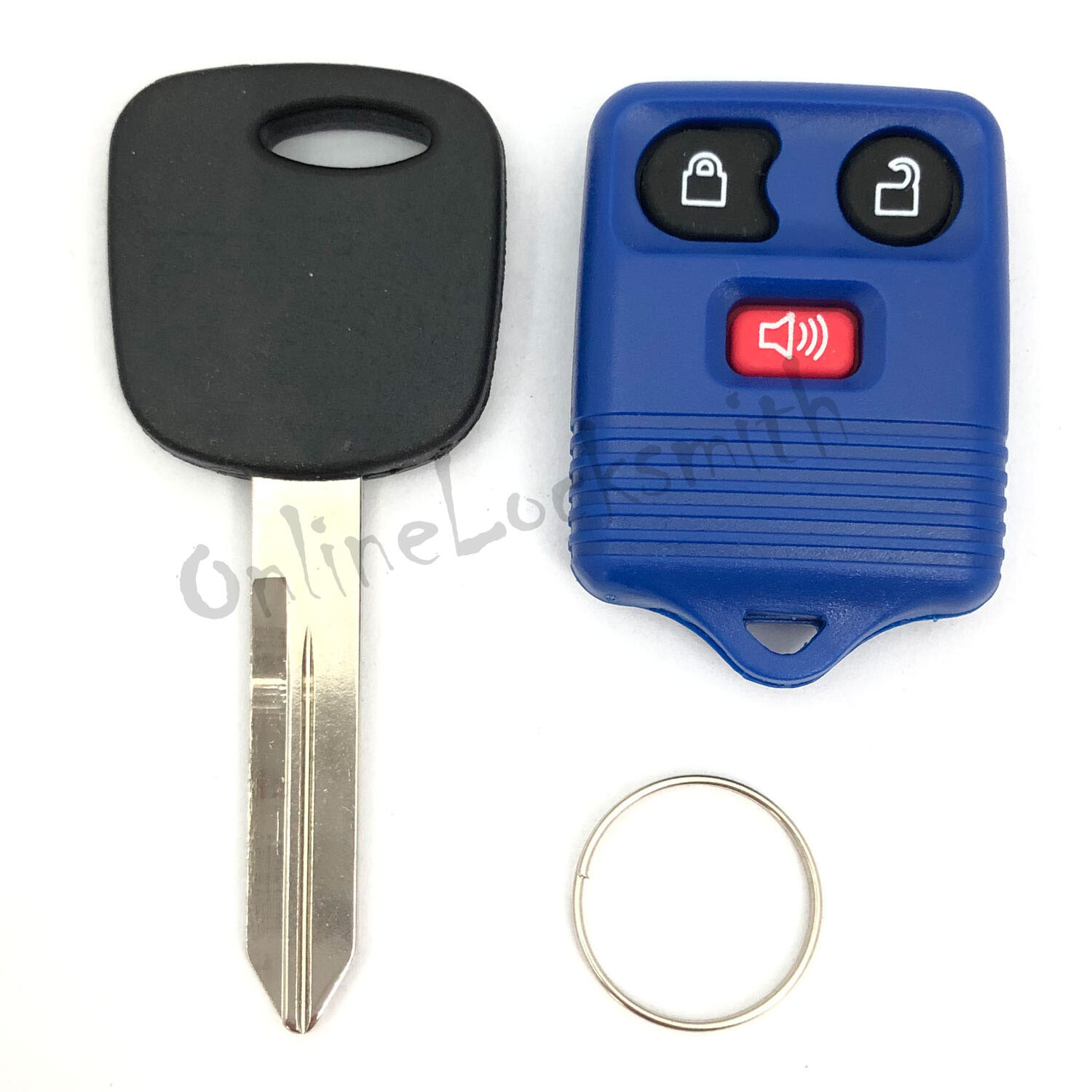 New Transponder Car Key H72 and 3 Buttons Blue Keyless Entry Remote ...