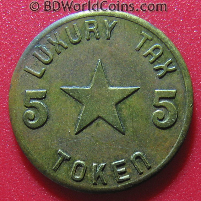 ALABAMA STATE LUXURY 5 CENTS USA TAX TOKEN SHARP XF! BRASS COIN 1.6gr ...
