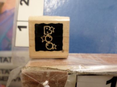 Boo saying Halloween star RUBBER STAMP 12G | eBay