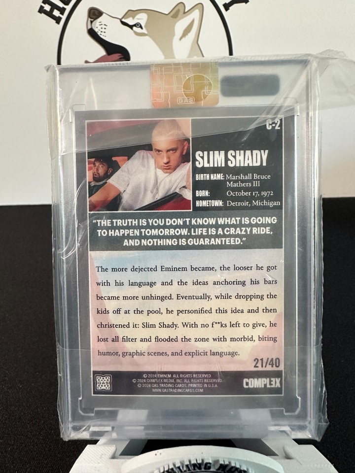 Eminem Slim Shady Autograph Foil /40 Complex GAS Trading Cards Signed ...