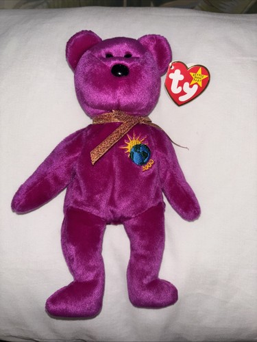 Ty Beanie Babies Millennium Bear Plush Toy - Purple 8421042265| eBay