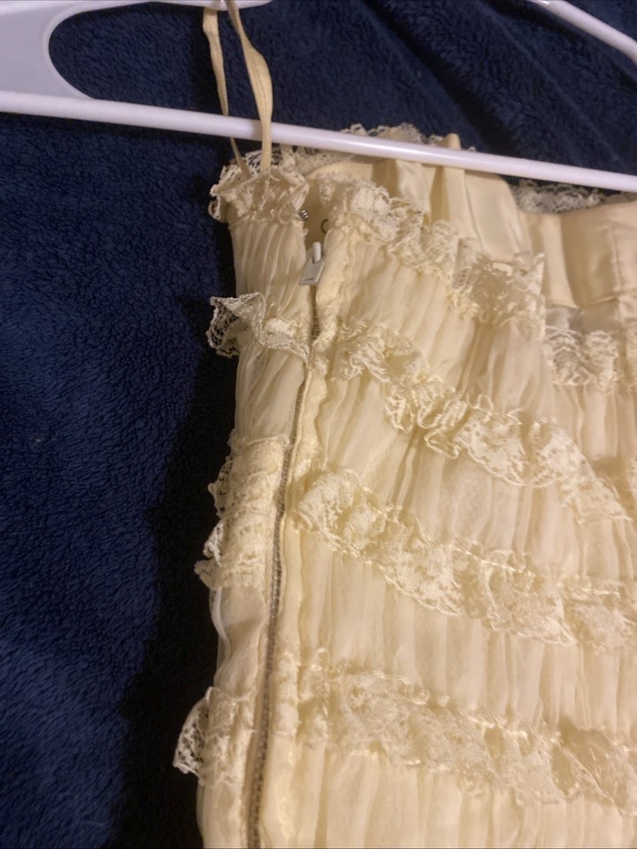 Rare Vtg Evening Coquette 50s 60s Lace Ruffle Dress | eBay