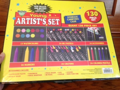 YOUNG ARTIST SET OVER 100 PCS MOSTLY NEW OIL PASTELS, CRAYONS, PENCILS ...