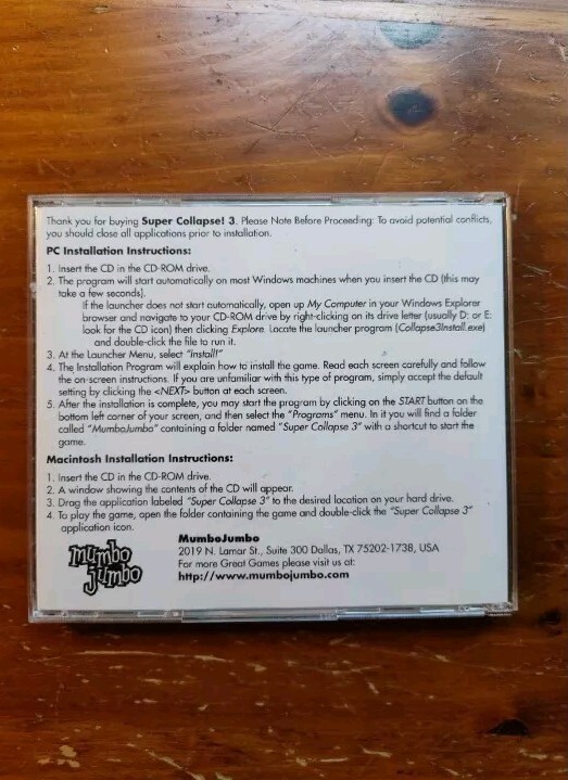 Super Collapse 3 PC / MAC Video Game by mumbo jumbo 2006 798936845085 ...