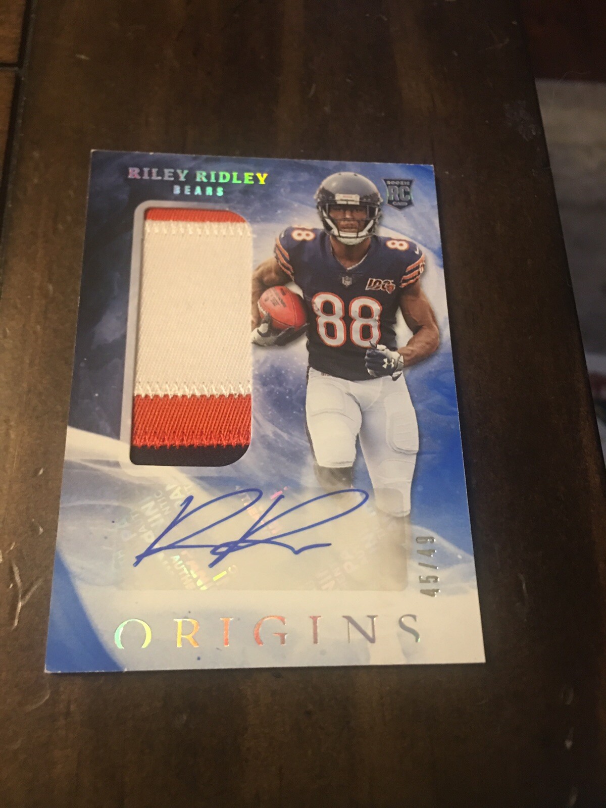 2019 Panini Origins Riley Ridley Auto #/49 Rookie Jersey Patch Chicago ...