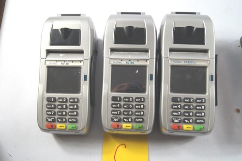 LOT (3) First Data FD130 Credit Card Reader Machine No Power Cord ...