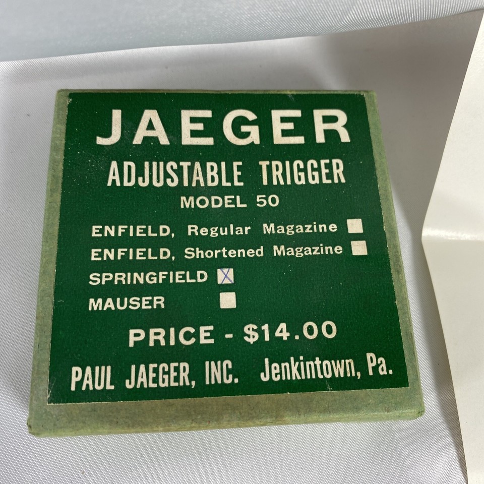 Jaeger Model 50 Adjustable Springfield Rifle Trigger Box w/ Unknown ...
