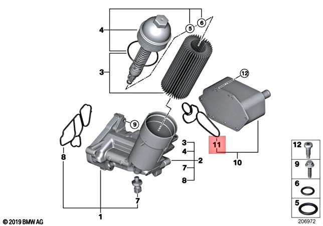Genuine BMW E46 E60 E65 X5 E53 Engine Oil Filter Housing Gasket ...