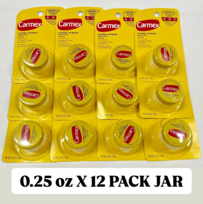 Carmex Classic Medicated Lip Balm Jar, Original, 0.25 oz - 12 Pack | eBay