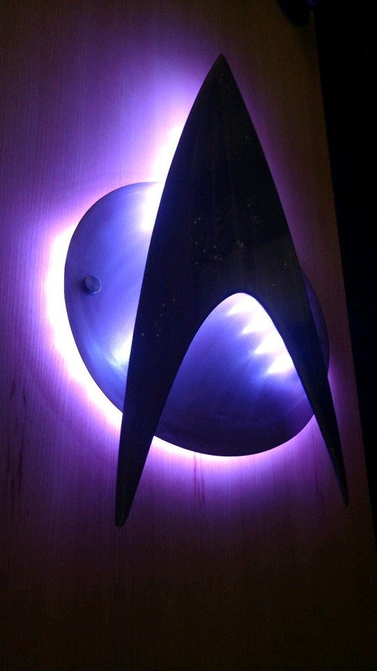 metal Wall art Star trek signs logo LED lit home decor plasma cut steel ...