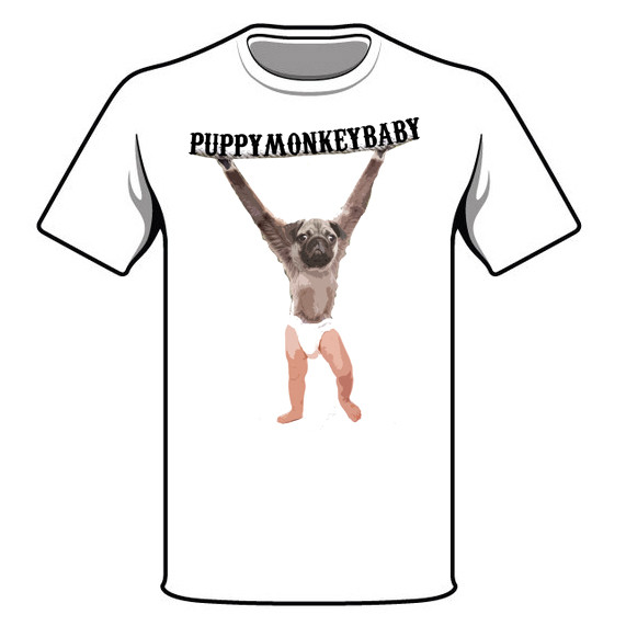 PUPPY MONKEY BABY SHIRT SUPER BOWL COMMERCIAL FUNNY WEIRD CREEPY MTN ...