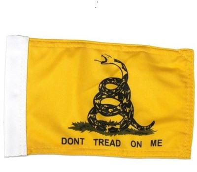 6"X9" GADSDEN FLAG DOUBLE SIDED KNIT NYLON WITH SLEEVE MOTORCYCLE /CAR ...