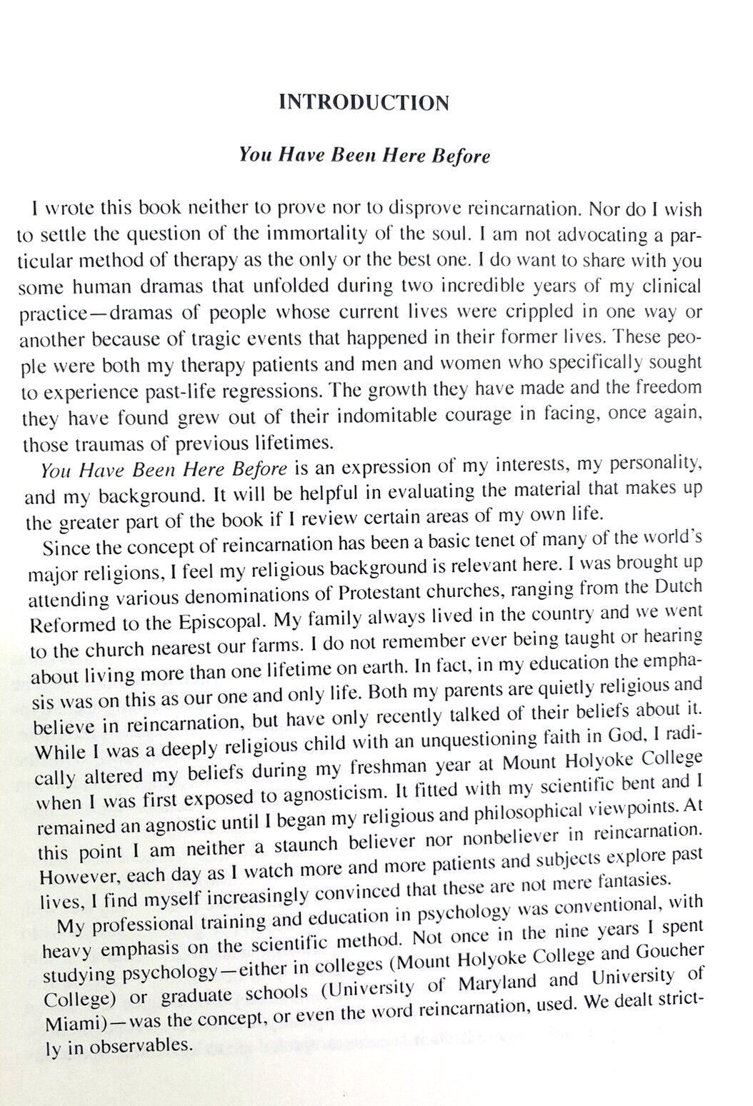 YOU HAVE BEEN HERE BEFORE -A PSYCHOLOGIST LOOKS AT PAST LIVES- DR ...