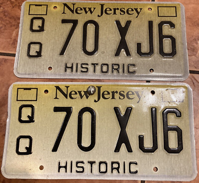 MATCHING SET NEW JERSEY, NJ LICENSE PLATE HISTORIC VEHICLE CAR TAG # QQ ...
