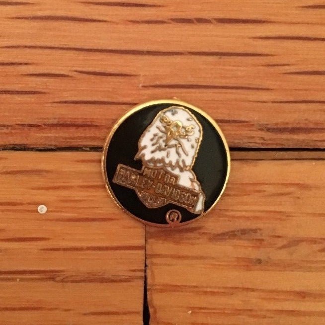 Harley Davidson Tie Tack Pin Eagle Blue White Orange Gold Button | eBay