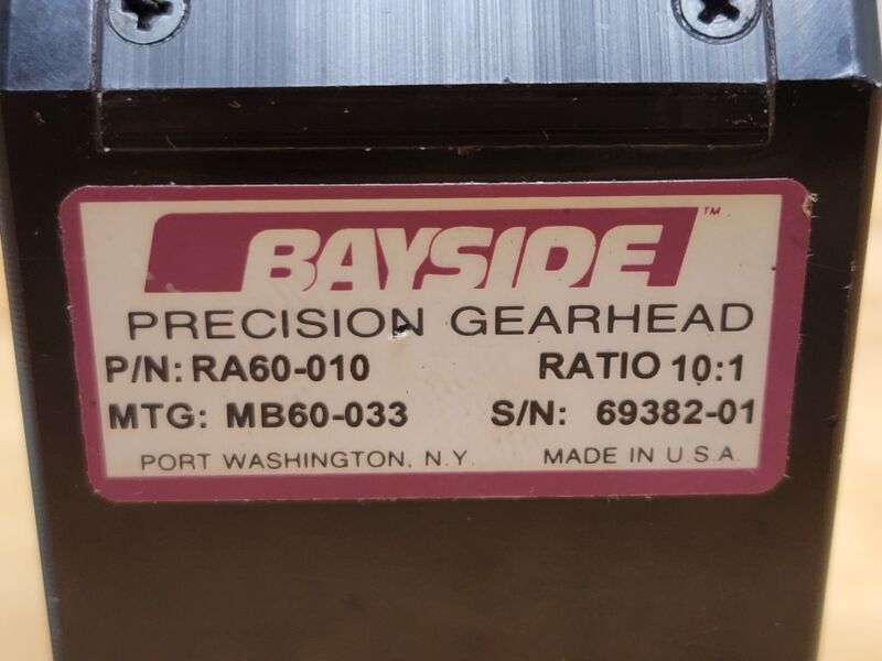 Bayside RA60-010 Right Angle Electromechanical Gearbox FNIP for sale ...