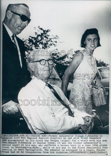 Joseph Kennedy in Wheelchair With Niece Ann Gargan Press Photo | eBay