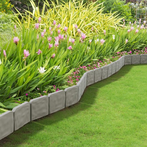 10-Piece Interlocking Garden Edging –Flexible Landscape Trim Border ...