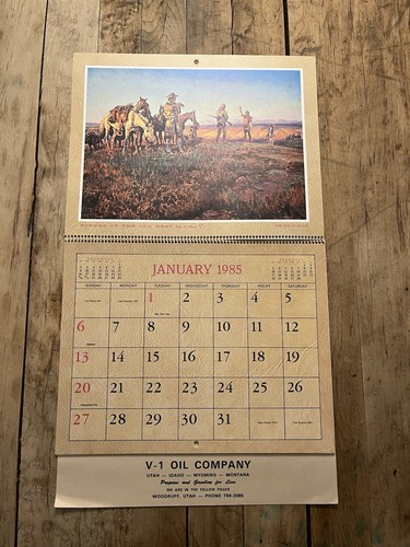 Vintage 1985 Western C Russell Scenes Of The Old West. Utah Calendar | eBay