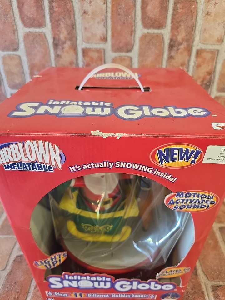 Gemmy Inflatable Snow Globe Santa North Pole Christmas 15 Inches Table ...