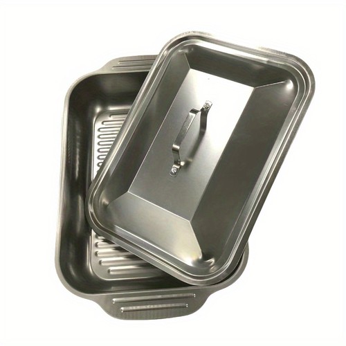 2 /3 PCS Set of Deep Pan Stainless Steel Rectangular Baking Pan Food ...