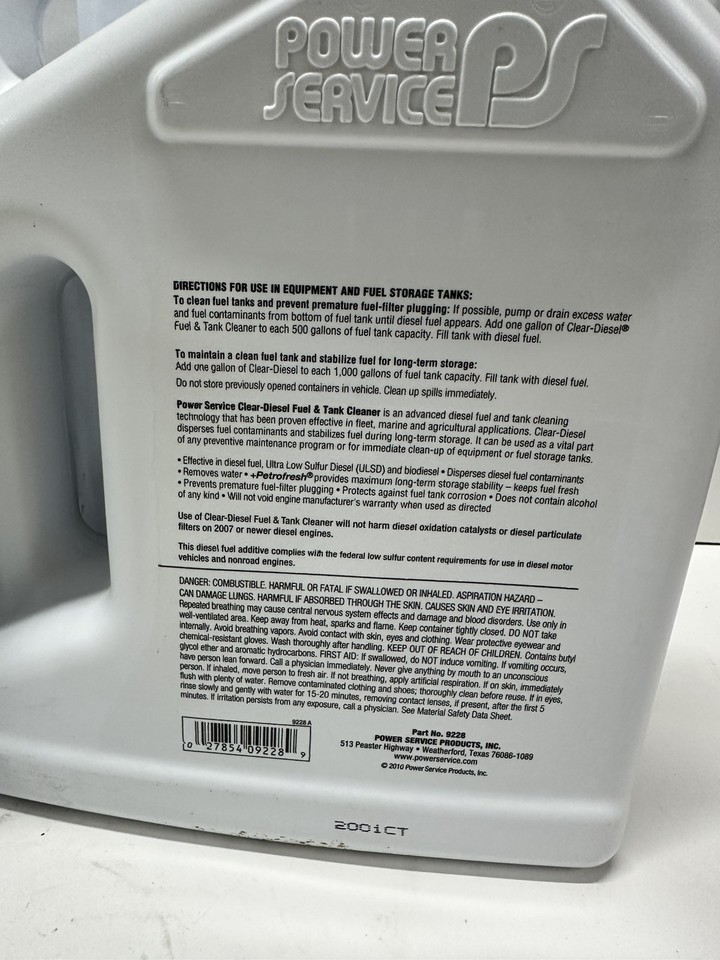 Power Service, Clear Diesel Fuel/Tank Cleaner, 1 Gal. bottles, 4-pack ...