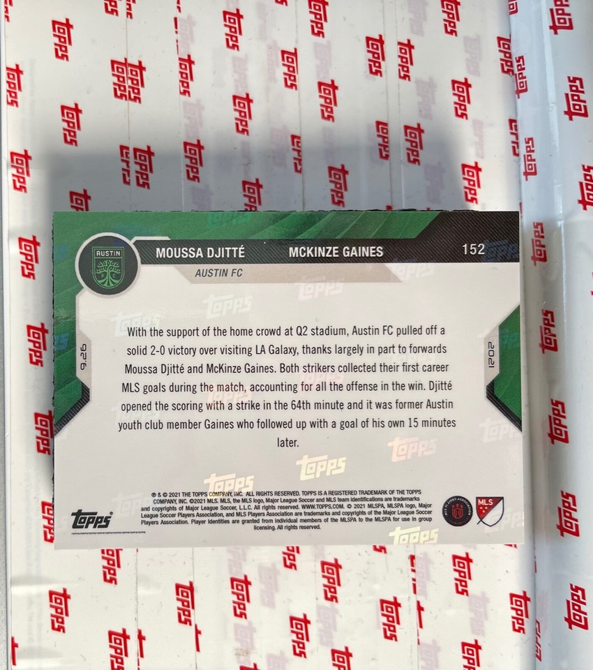 2021 topps now mls soccer moussa djitte / mickinze gaines #152 | eBay