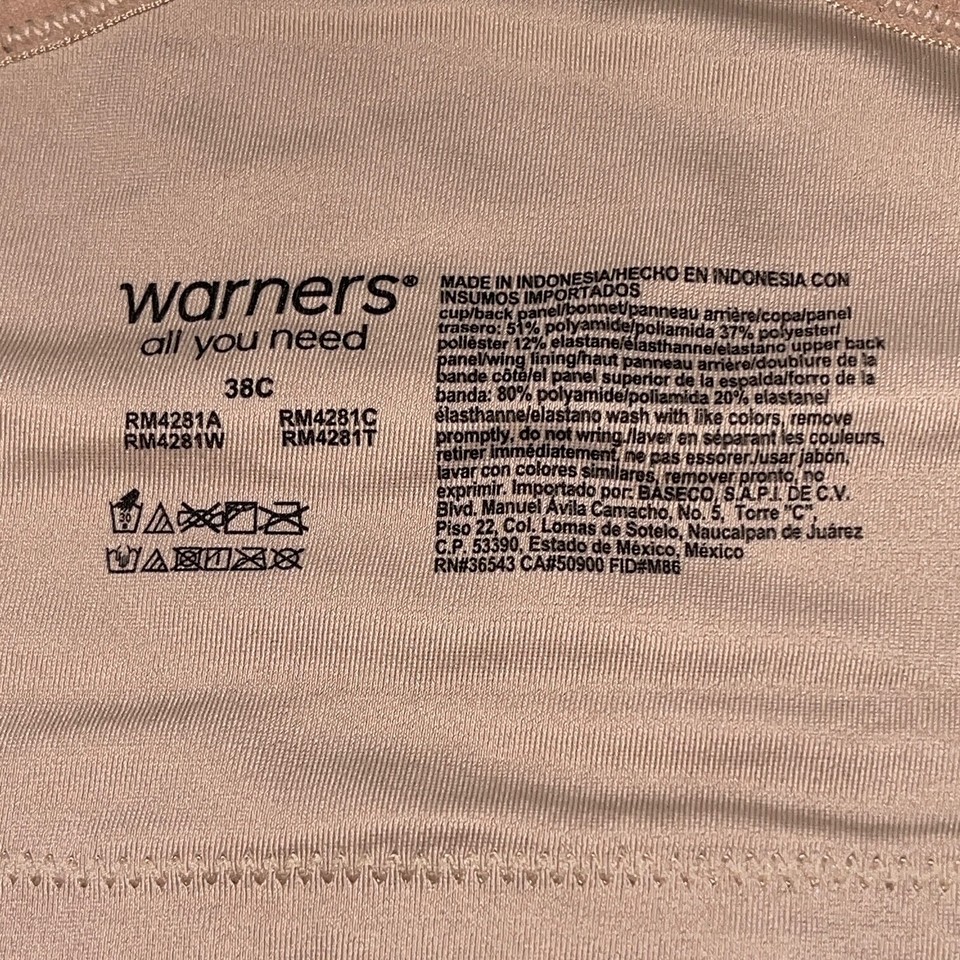 Warner's Bra Wirefree Front Close Racerback Play It Cool Moisture ...