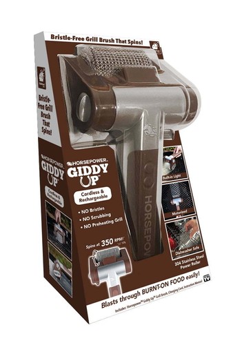 Electric Grill Brush Rechargeable Heavy-Duty Stainless Steel Bristle ...