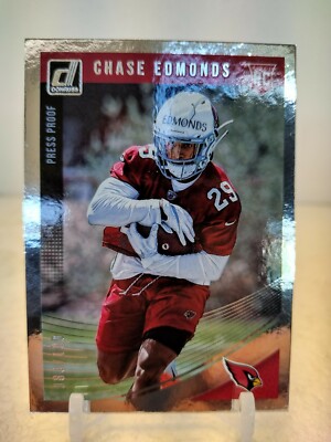 CHASE EDMONDS #/100 SILVER Press Proof 2018 Panini Donruss ROOKIE RC ...